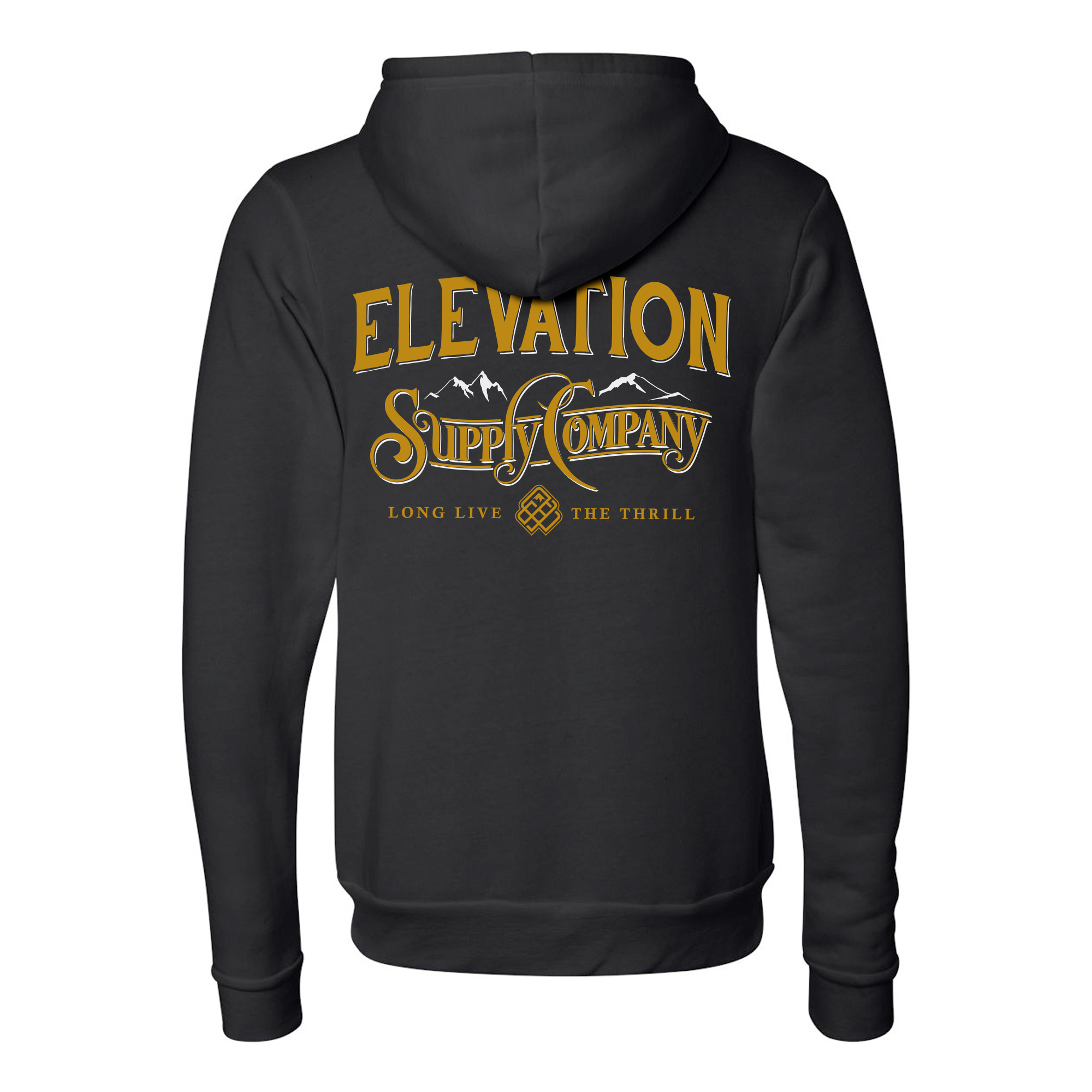 Vintage Elevation Zip-Up Hoodie. Embroidered Patch & Logo Back, ESC